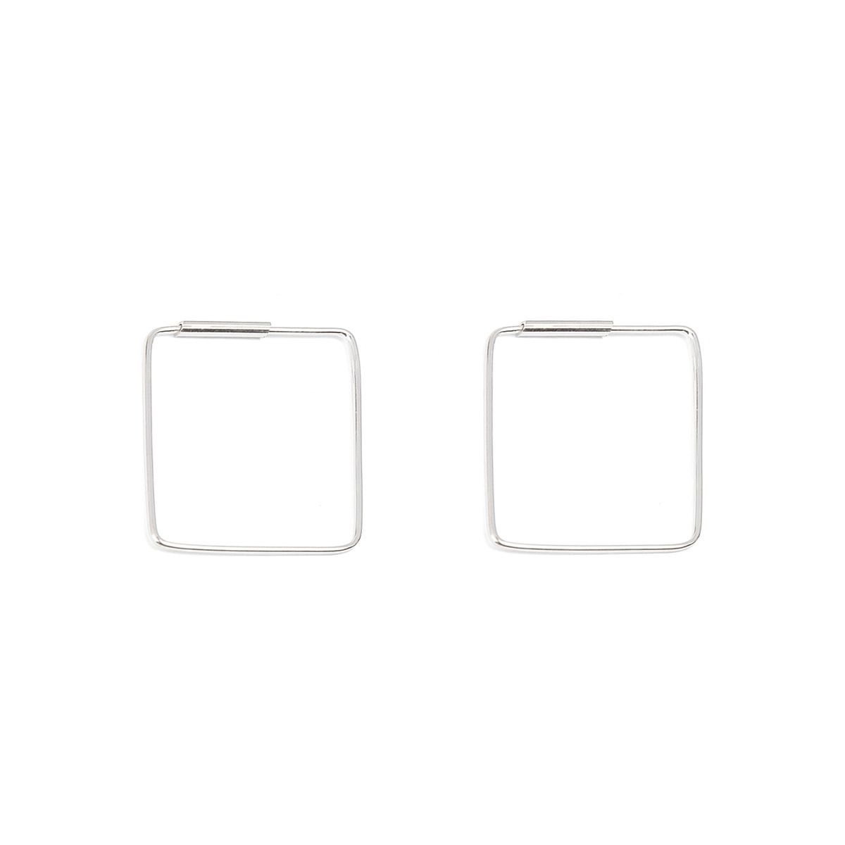 Scarlett Square Studs in Silver